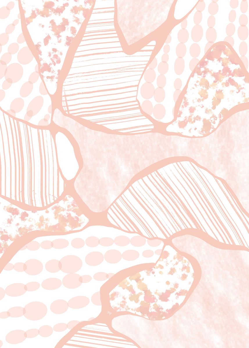 'Peach Fuzz pattern collage' Poster, picture, metal print, paint by ...