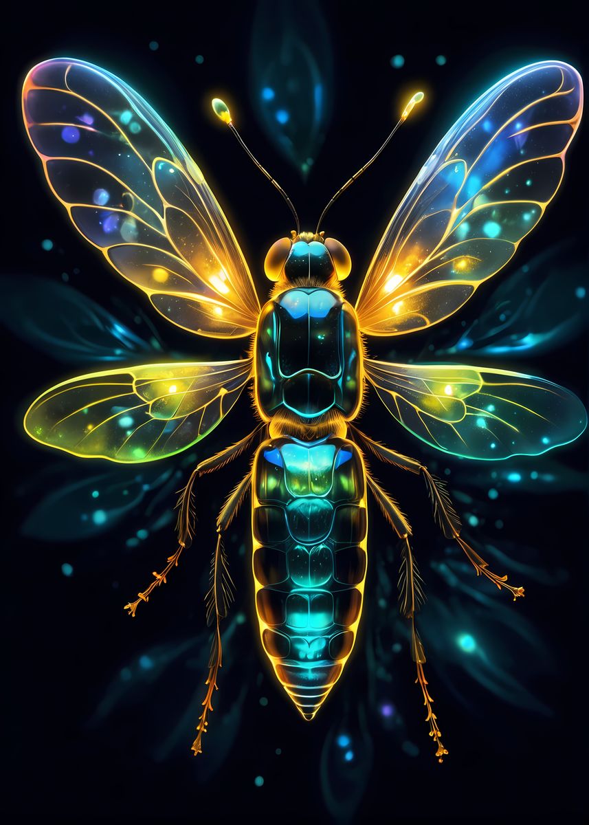 'Magic Realism Firefly' Poster, picture, metal print, paint by Trending ...