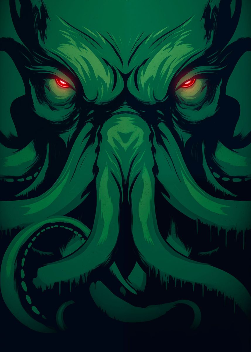 'Cthulhu is watching you' Poster, picture, metal print, paint by The ...
