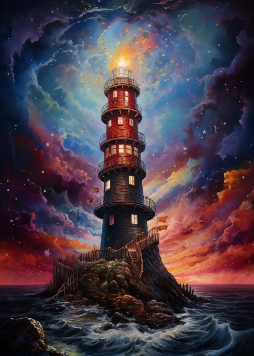 'Wizard Lighthouse' Poster, picture, metal print, paint by Boot Hill ...