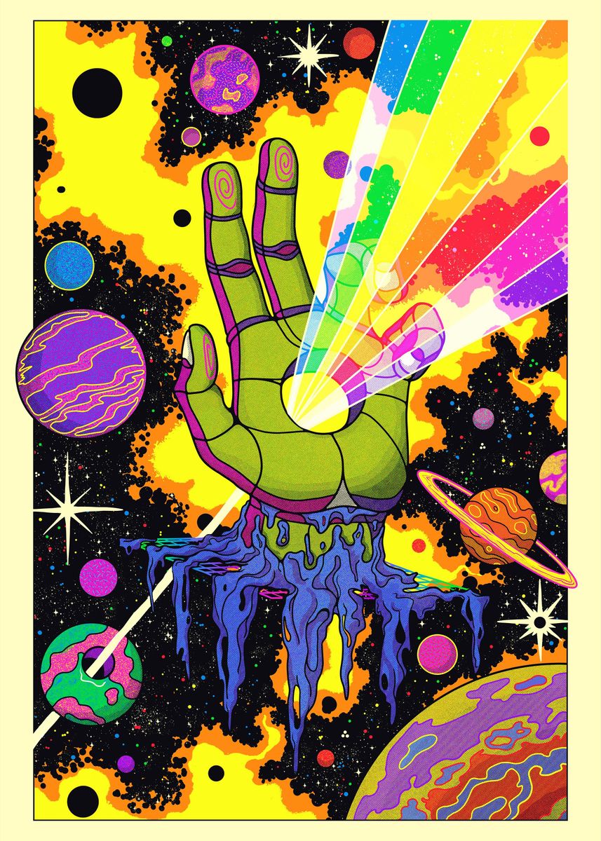 'Awakening Beam Borders' Poster, picture, metal print, paint by ...