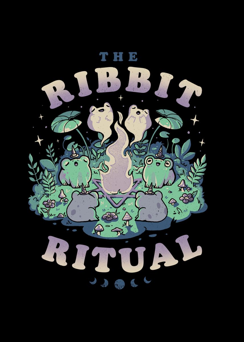 'The Ribbit Ritual Funny ' Poster, picture, metal print, paint by ...