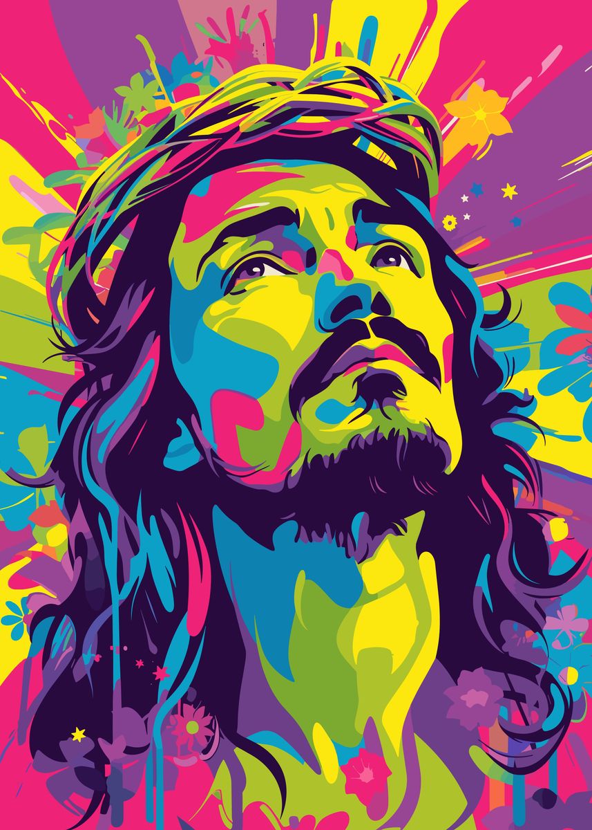 'Jesus Pop Art' Poster, picture, metal print, paint by Mesh | Displate