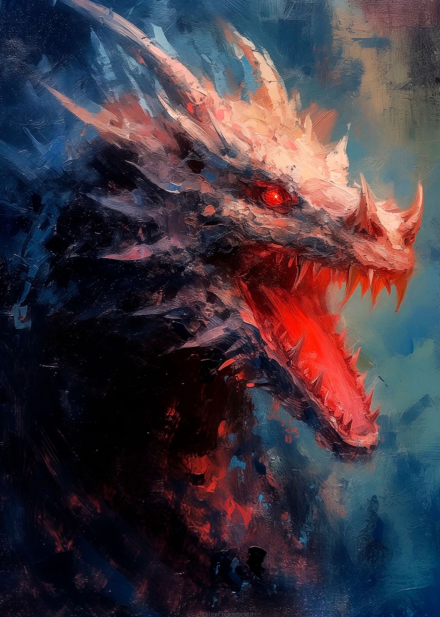 'Ancient Wyrm Painting' Poster, picture, metal print, paint by The ...