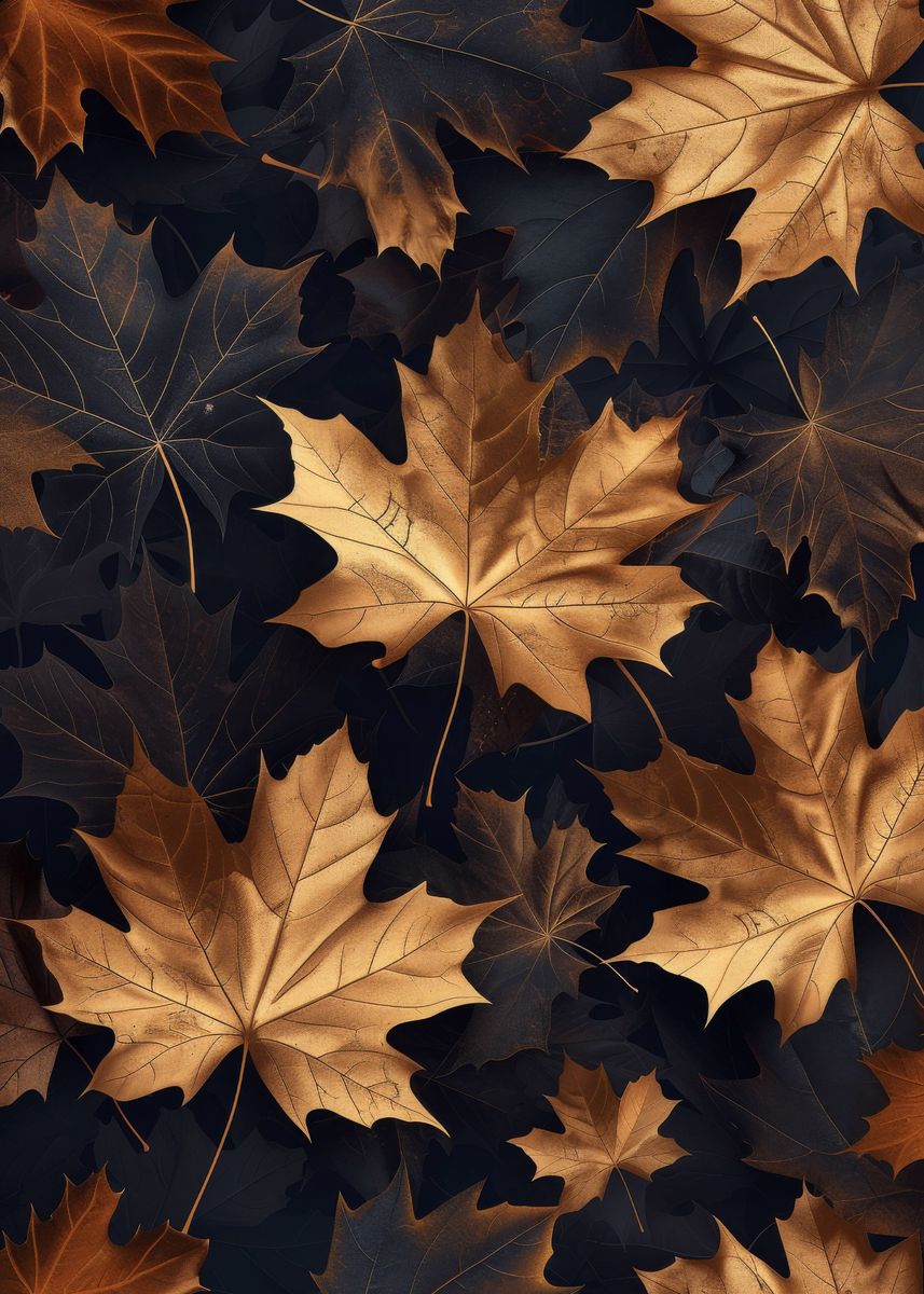 'Gold Maple Leaf' Poster, picture, metal print, paint by Morgan Yon ...