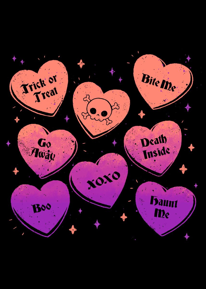 'Goth Valentine Sweethearts' Poster, picture, metal print, paint by ...