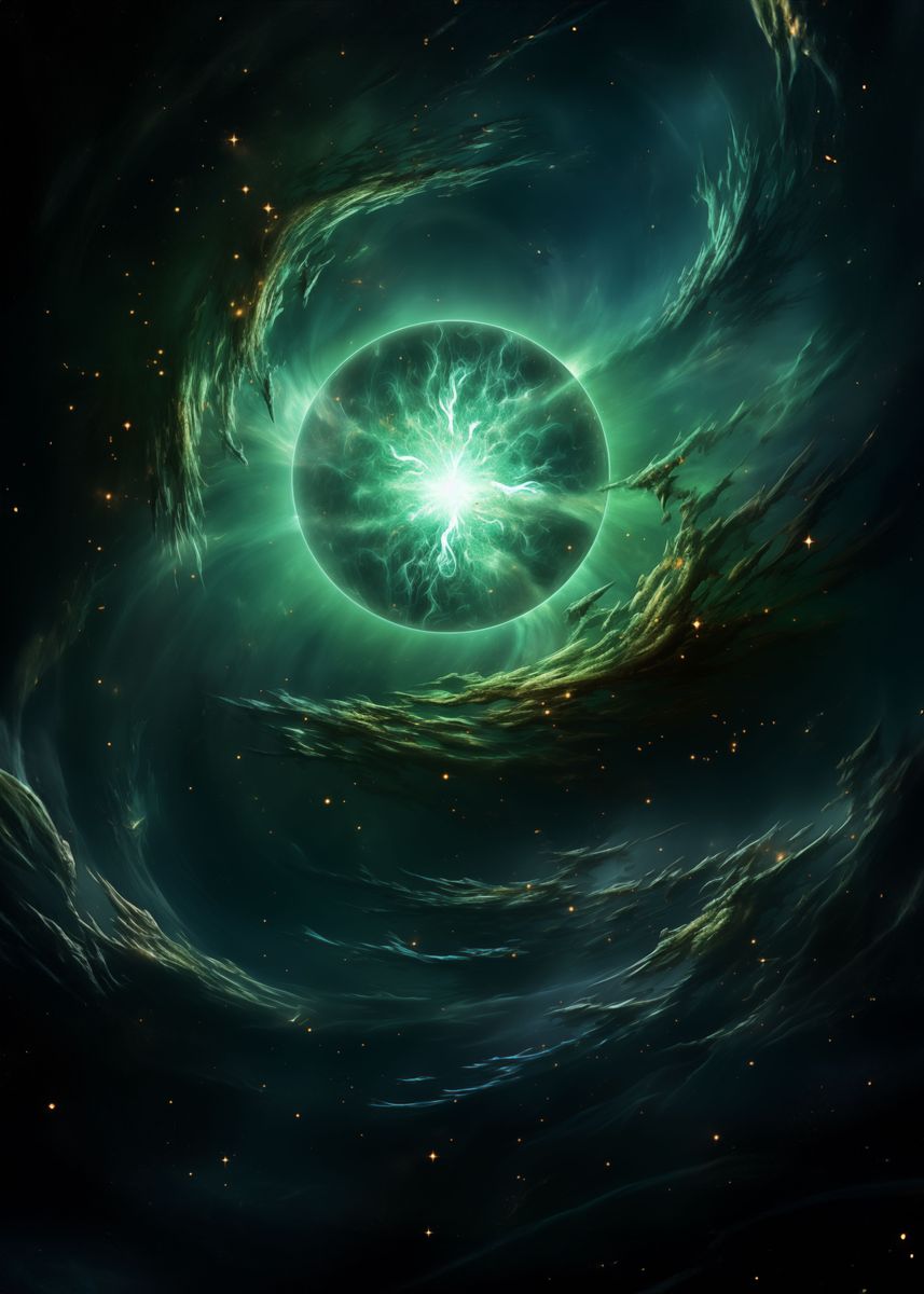 'Quasar' Poster, picture, metal print, paint by Nite Traveler | Displate