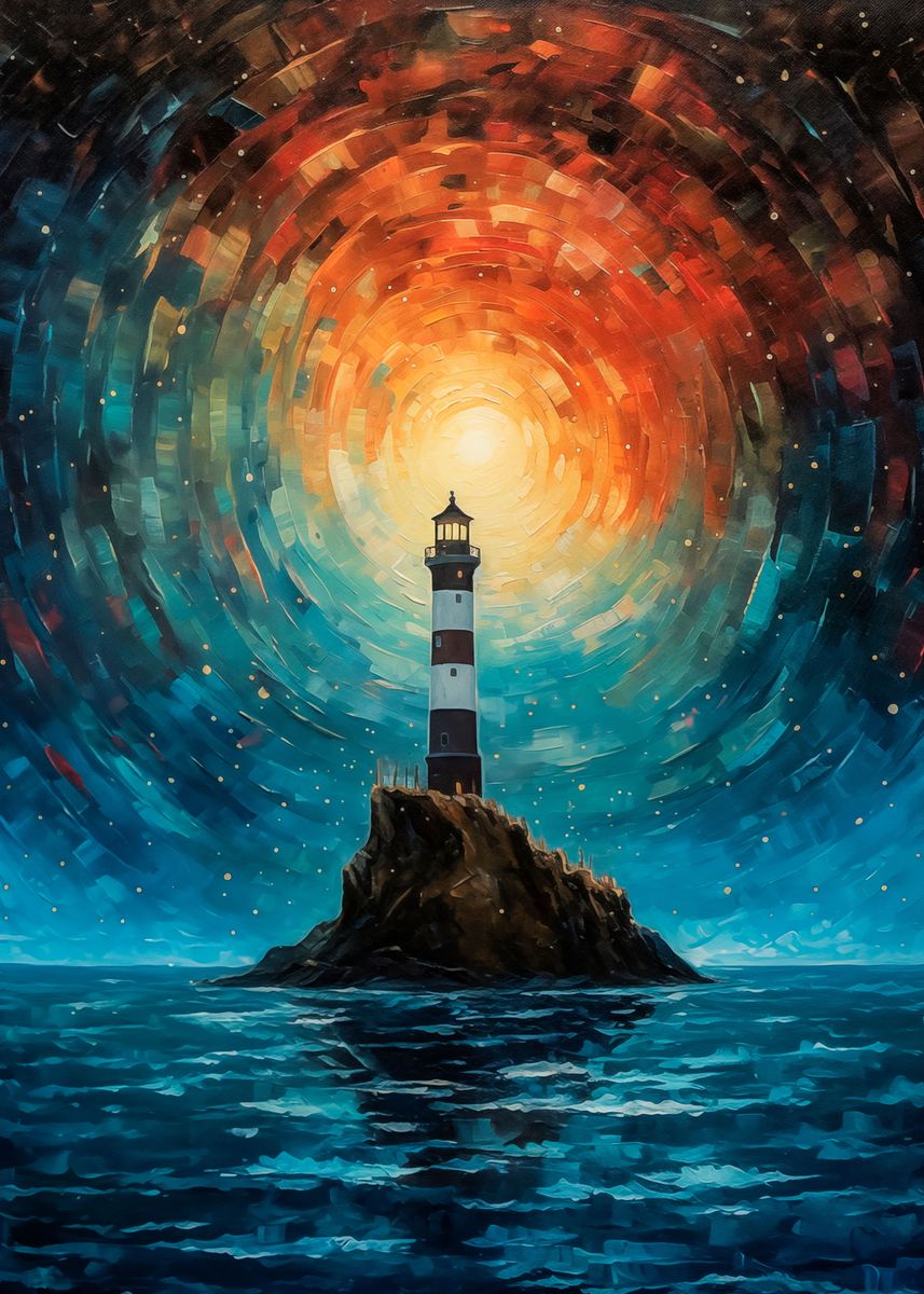 'Guiding Glow' Poster, picture, metal print, paint by The creative Hub ...