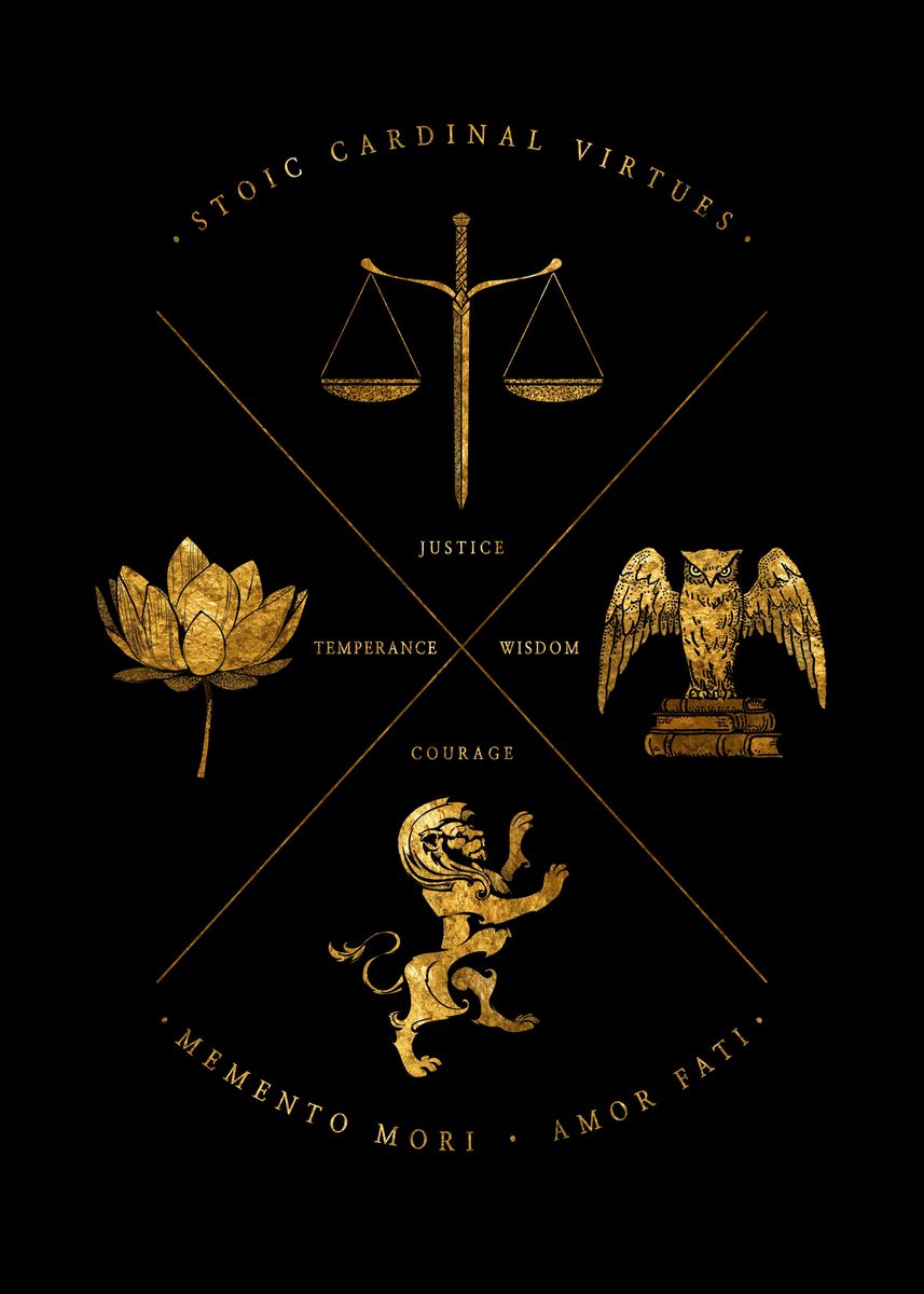 'Stoic Virtues' Poster, picture, metal print, paint by Pong Lizardo ...