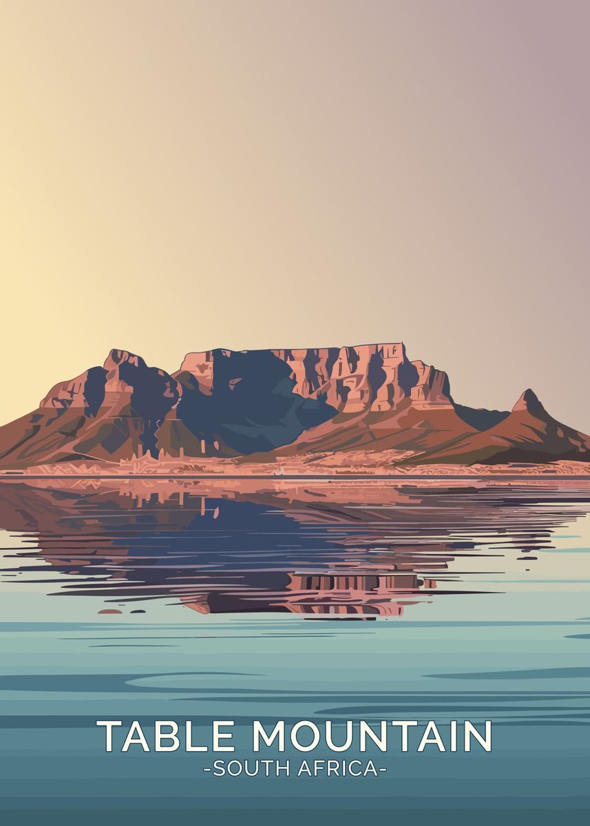 'Table Mountain' Poster, picture, metal print, paint by DOA | Displate