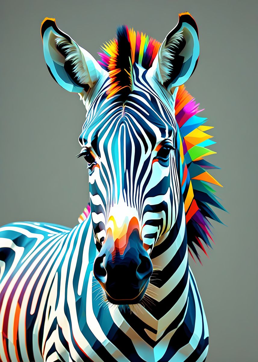 'Zebra' Poster, picture, metal print, paint by Ruins Poster | Displate