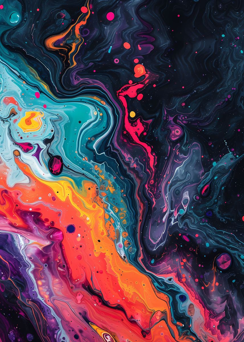 'Colorful Liquid Abstract' Poster, picture, metal print, paint by ...