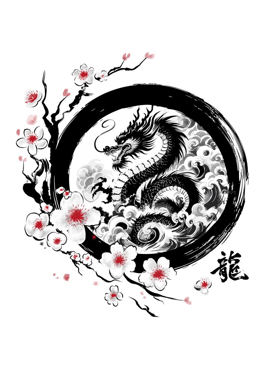 'Enso dragon' Poster, picture, metal print, paint by Antonio Camarena ...