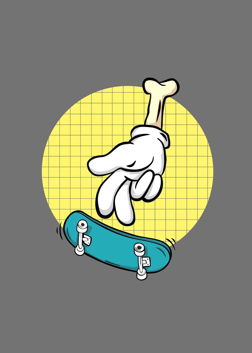 'Skater hand' Poster, picture, metal print, paint by fay list.art ...