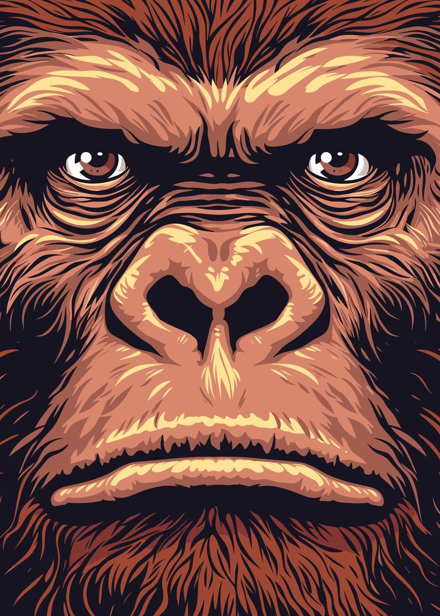 'Sasquatch Bigfoot Face' Poster, picture, metal print, paint by Masaki ...