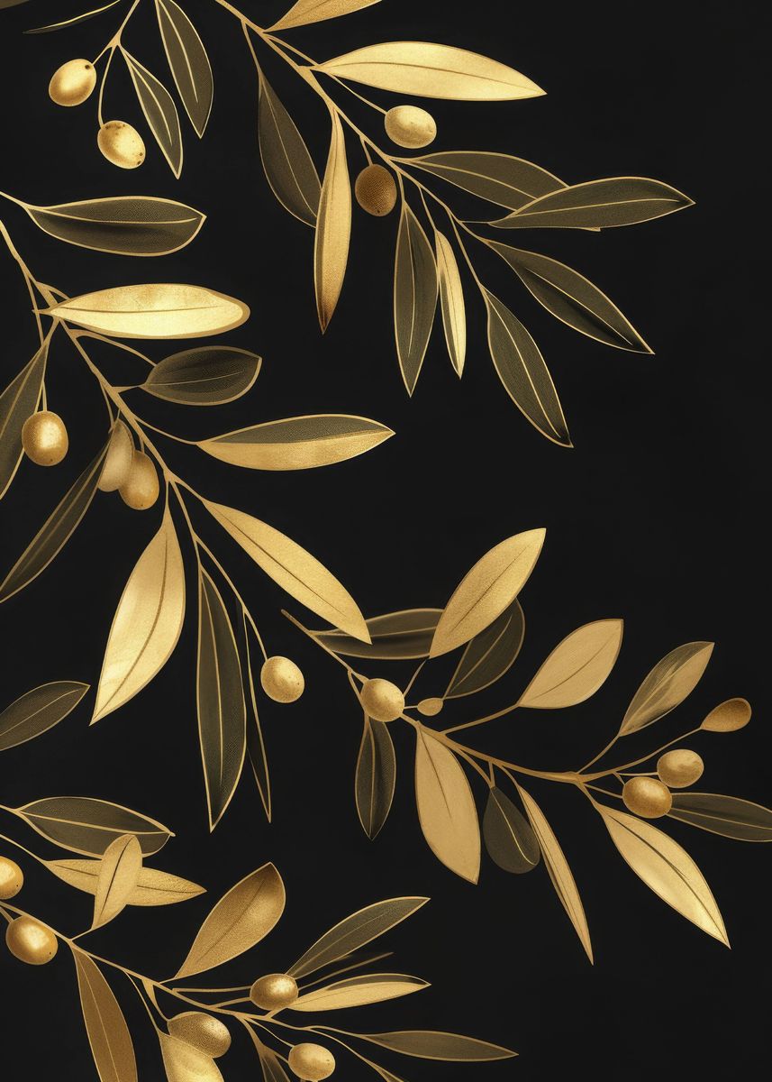 'Olive Gold Leaf' Poster, picture, metal print, paint by Morgan Yon ...