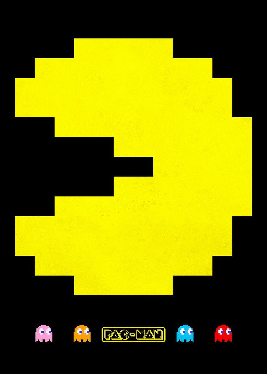 'Minimalistic Pac-Man' Poster, picture, metal print, paint by PAC-MAN ...