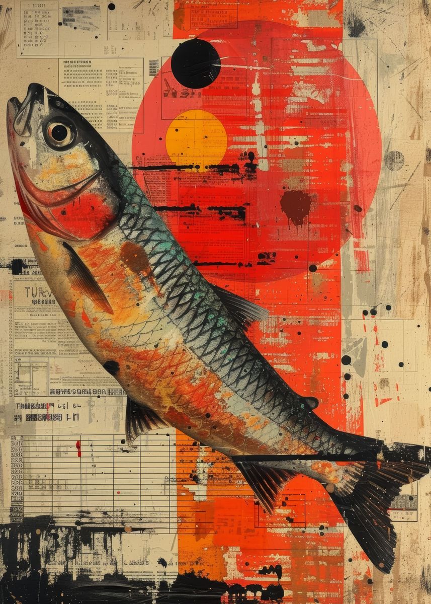 'Fish II' Poster, picture, metal print, paint by Deja Reve | Displate