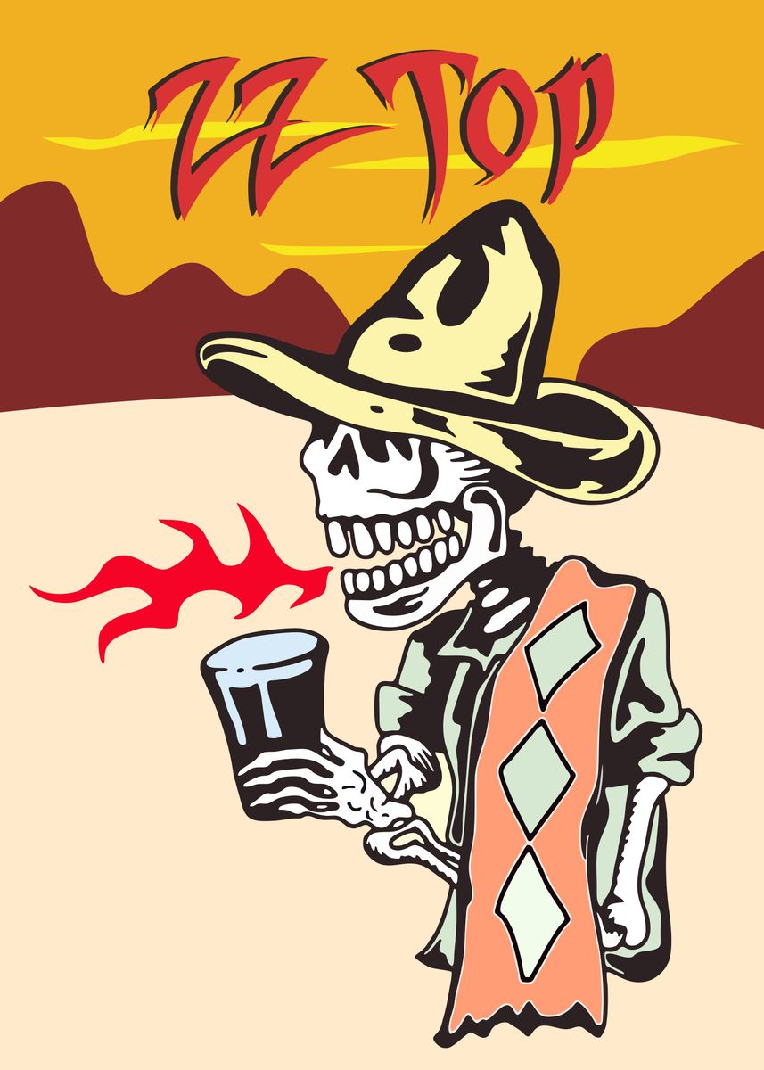 'ZZ Top' Poster, picture, metal print, paint by supergaff | Displate