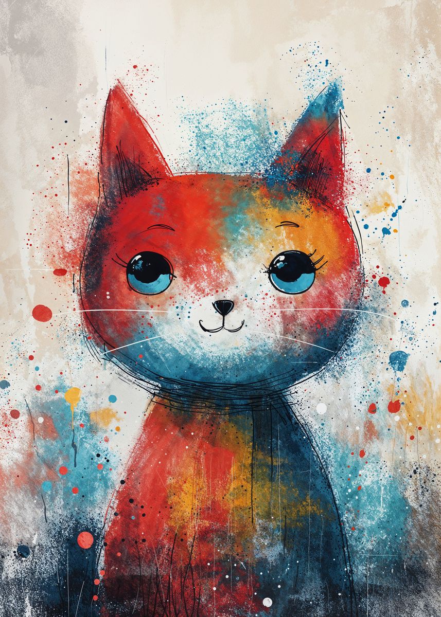 'Splash of Whimsy' Poster, picture, metal print, paint by Katsu | Displate