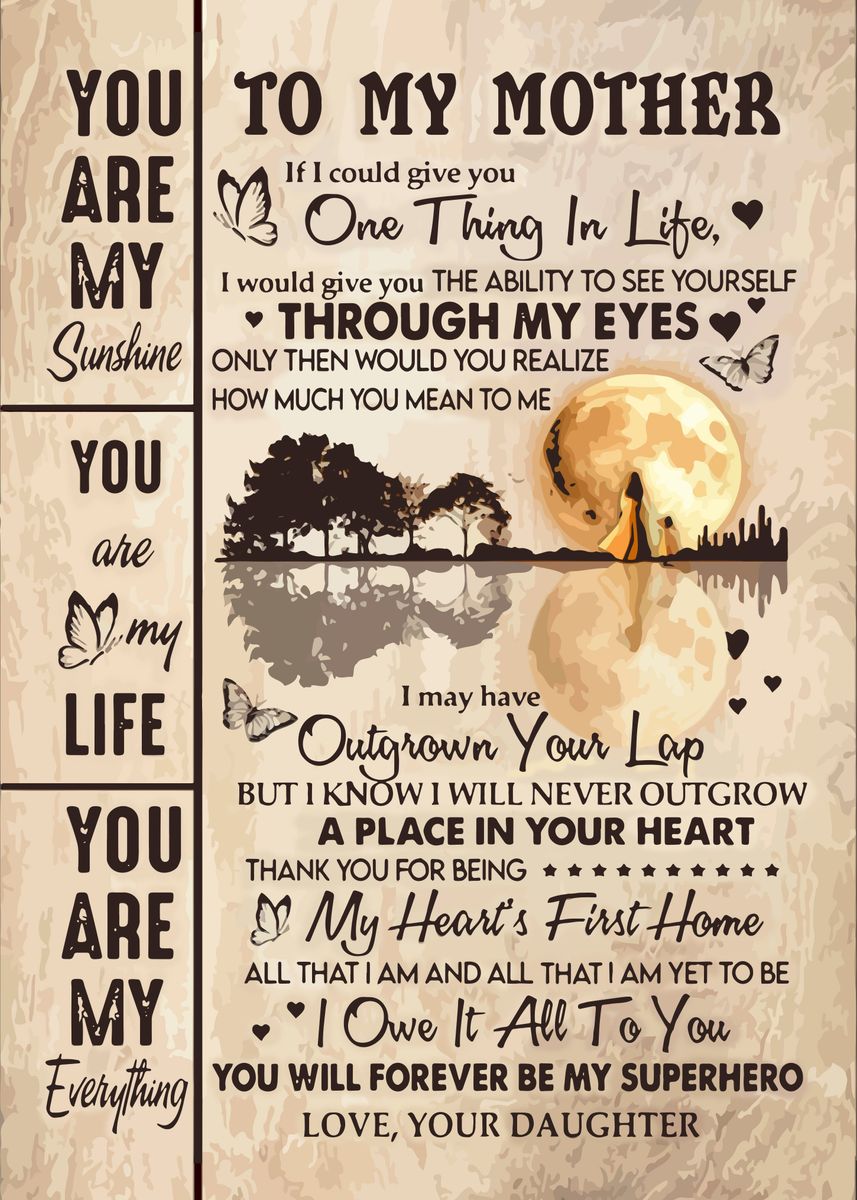 'To My Mother Gift For Mom' Poster, picture, metal print, paint by Nice ...