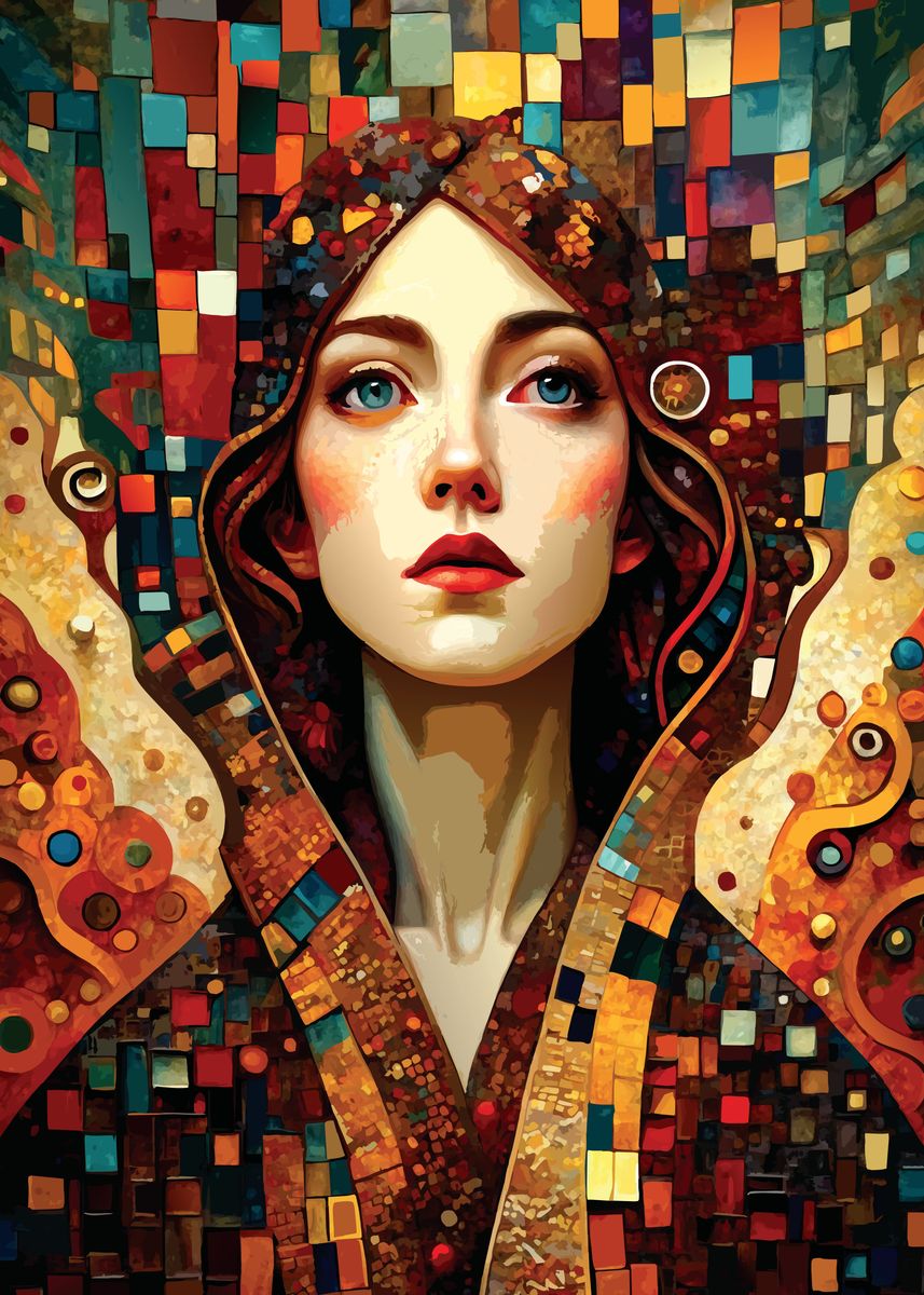 'Cubist Iconic Beautiful' Poster, picture, metal print, paint by ...