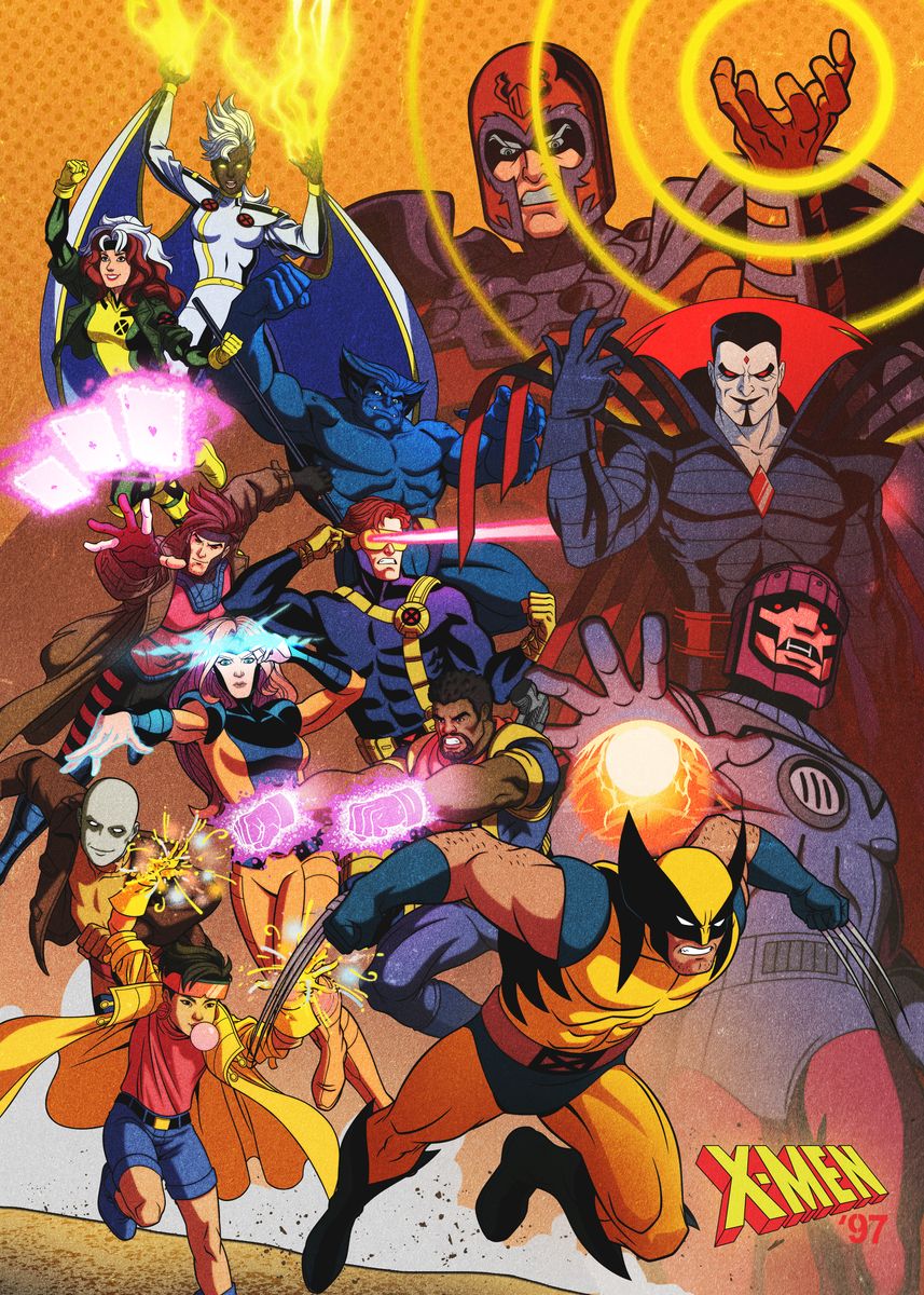 'X-men '97 Group' Poster, picture, metal print, paint by Marvel | Displate