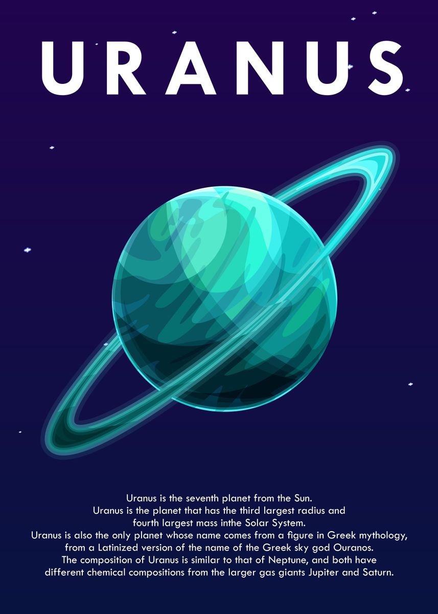 'Uranus' Poster, picture, metal print, paint by Muezzahero | Displate