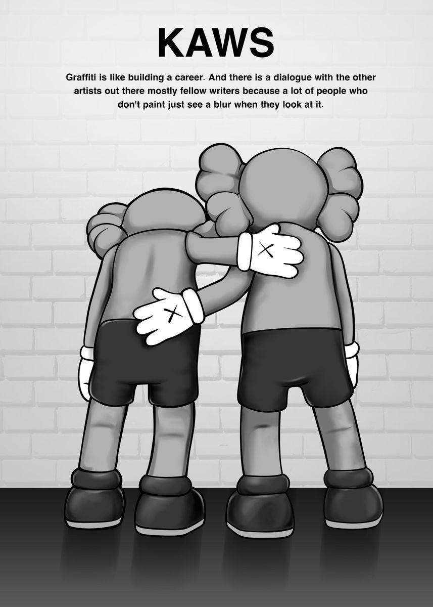 'kaws' Poster, picture, metal print, paint by Boon Edgar | Displate