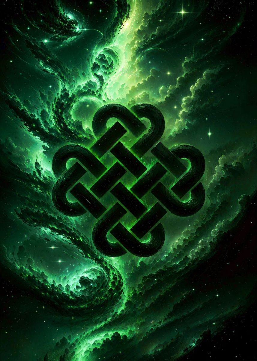 'Green Celtic Knot' Poster, picture, metal print, paint by DervlexArt ...