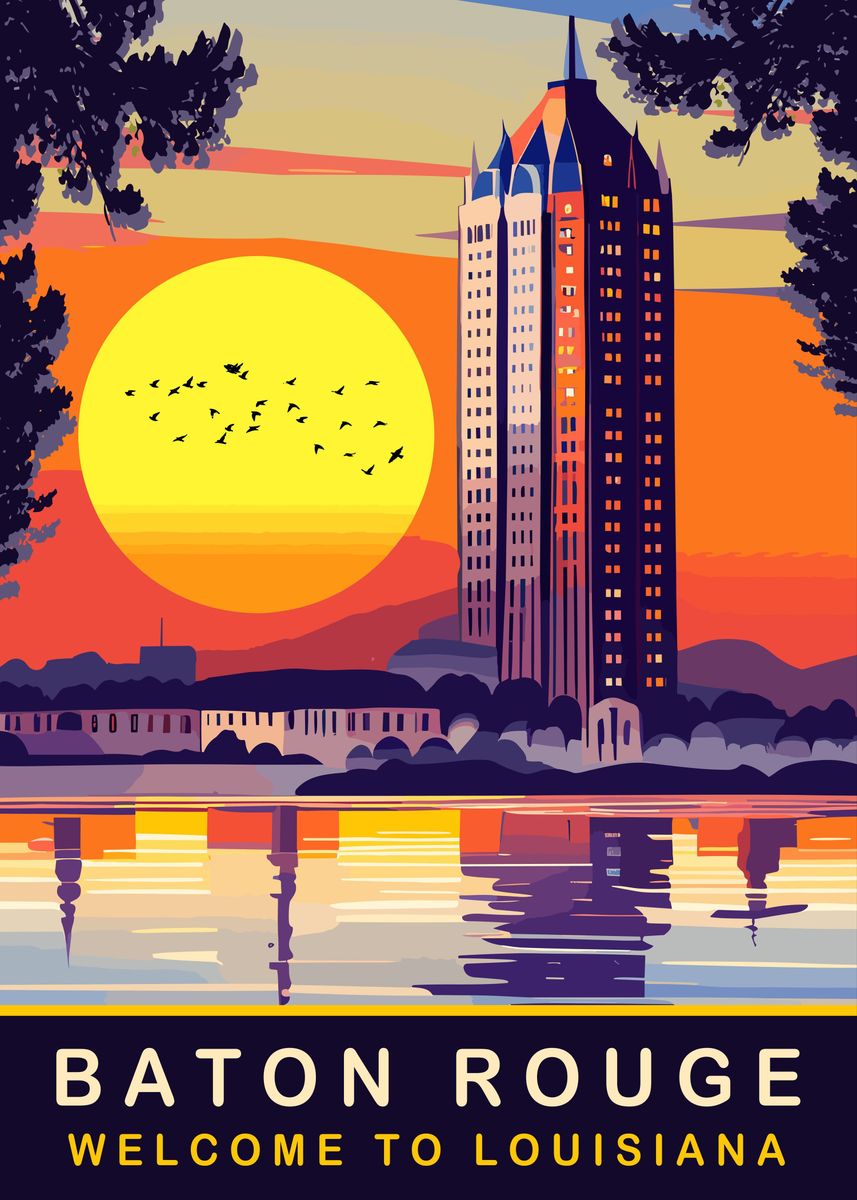 'Baton Rouge Waterfront' Poster, picture, metal print, paint by Long ...