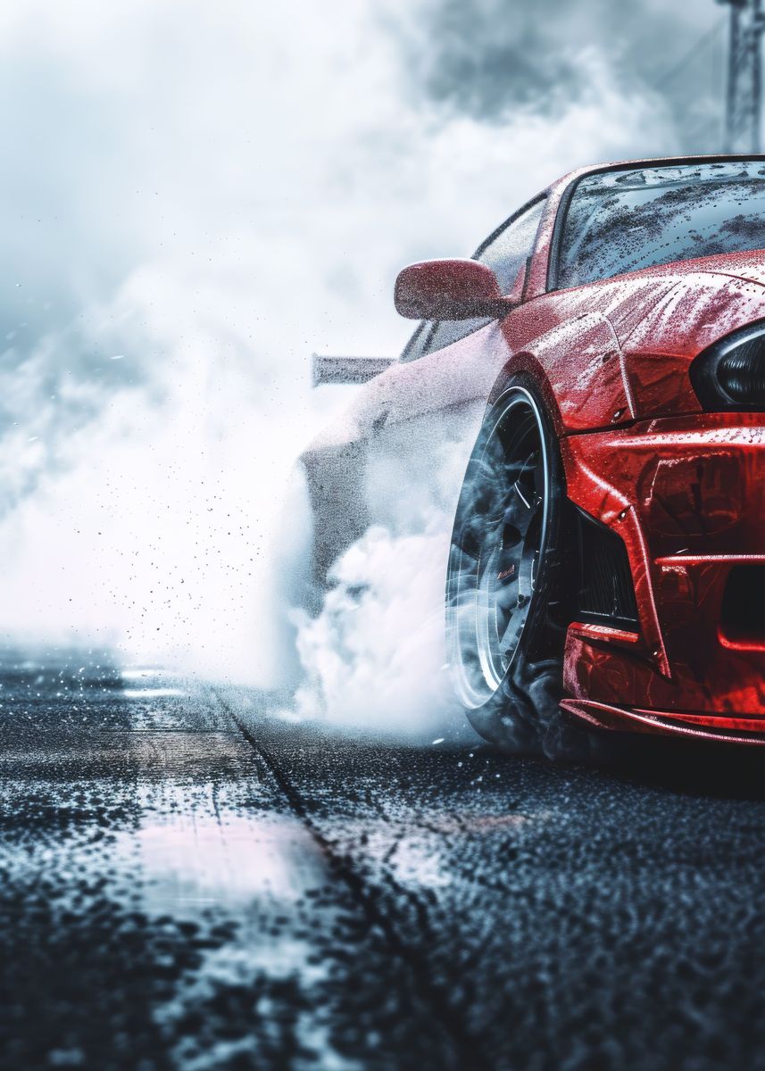 'Two cars drift' Poster, picture, metal print, paint by GRAPHICMYSTICAL ...