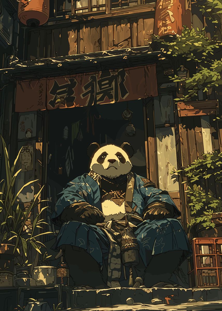 'Anime Japanese Panda Bear' Poster, picture, metal print, paint by ...