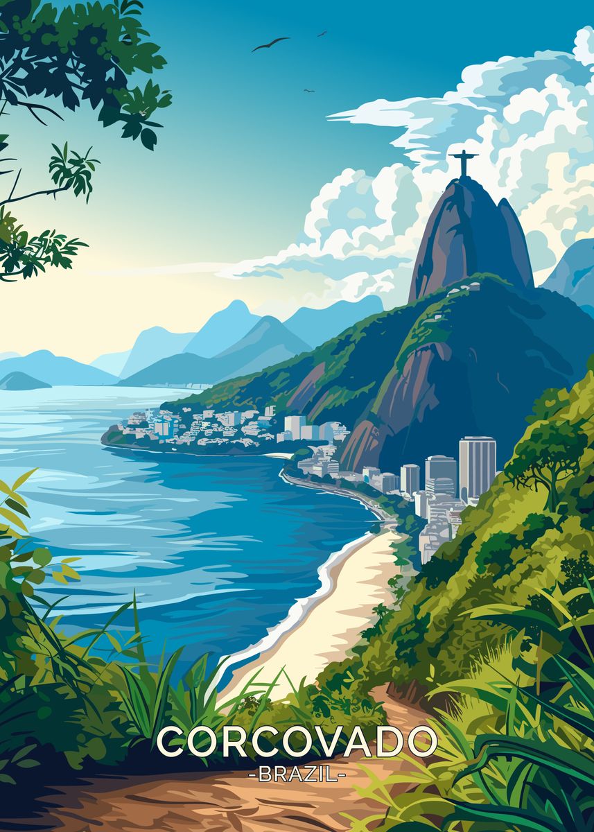 'Corcovado' Poster, picture, metal print, paint by DOA | Displate