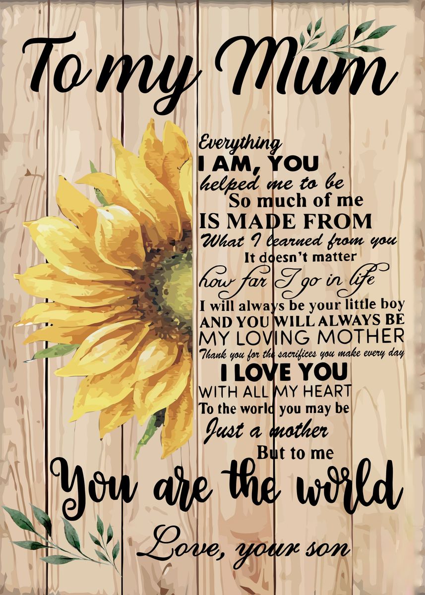 'To My Mum Gift For Mum ' Poster, picture, metal print, paint by Nice ...