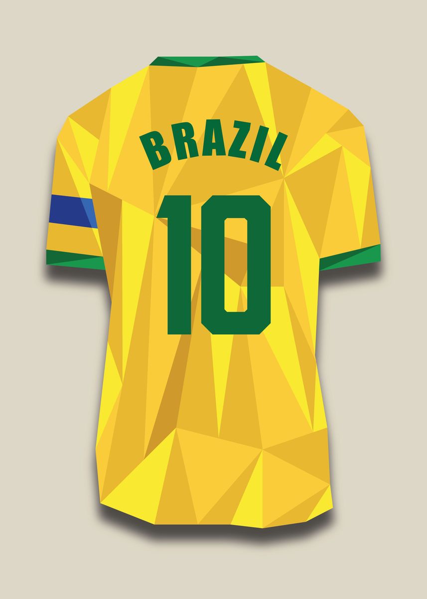 'Brazil Soccer Jersey ' Poster, picture, metal print, paint by Hashem ...