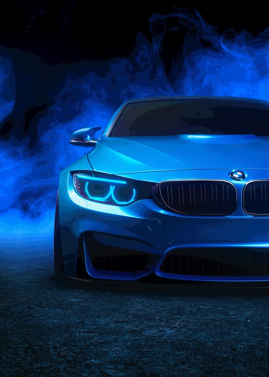'BMW M5 Blue Car' Poster, picture, metal print, paint by Fino Grande ...