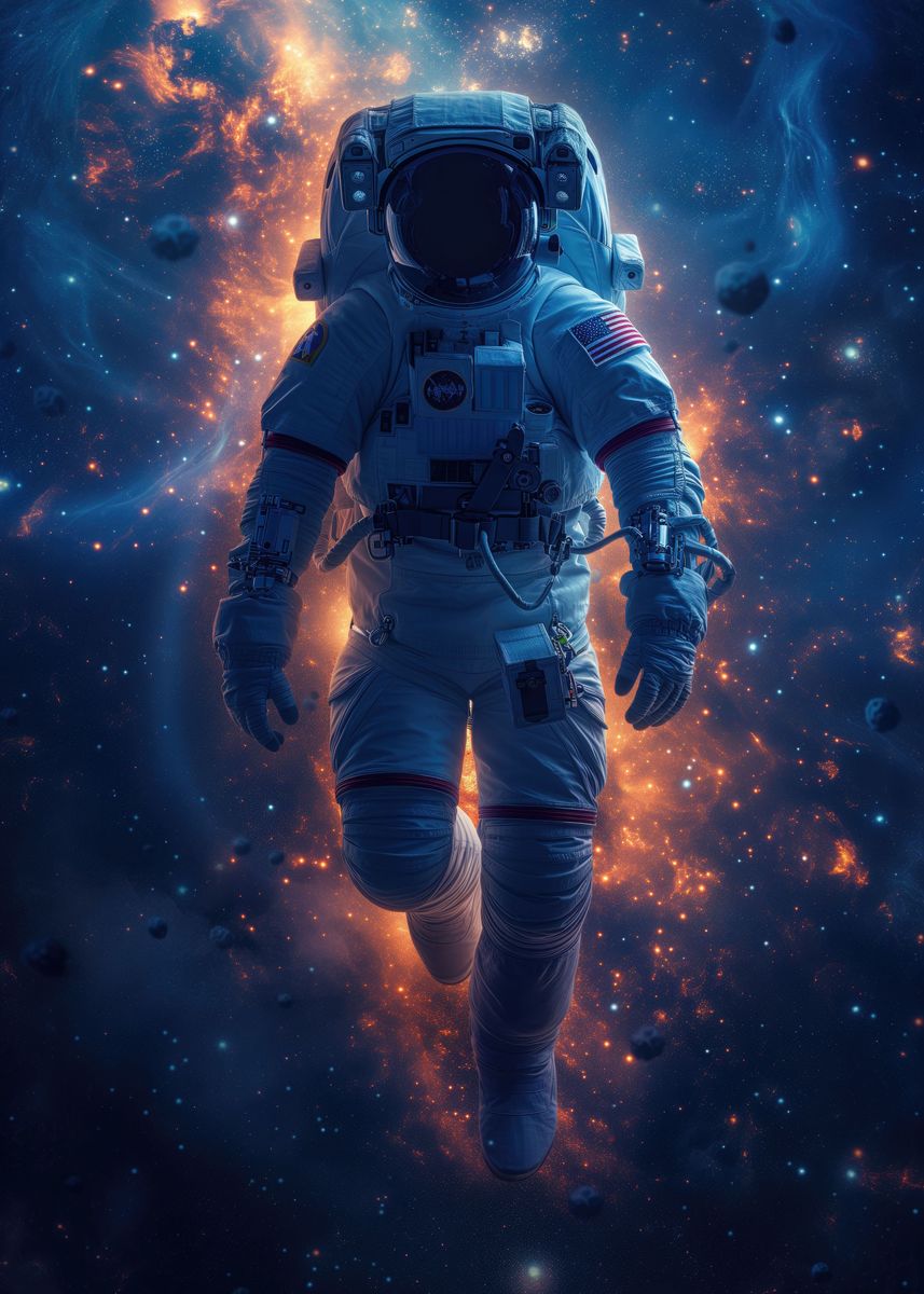 'astronaunt another planet' Poster, picture, metal print, paint by ...
