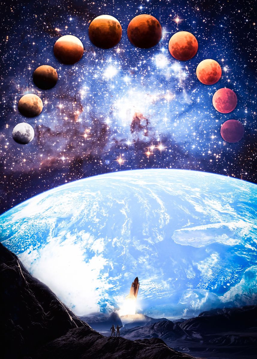 'Moon takeoff Nasa mission' Poster, picture, metal print, paint by Gen ...