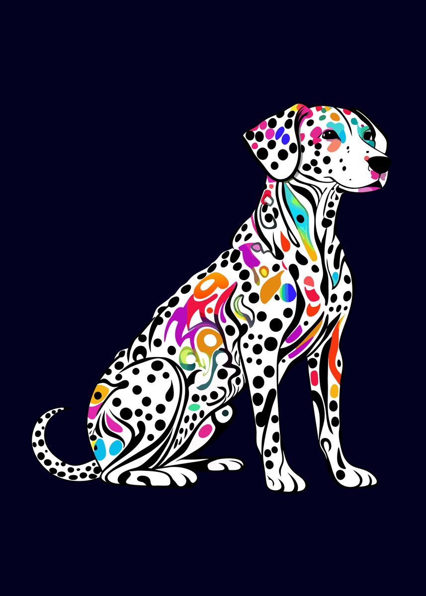 'Bright Dalmatian Dog' Poster, picture, metal print, paint by Cat ...
