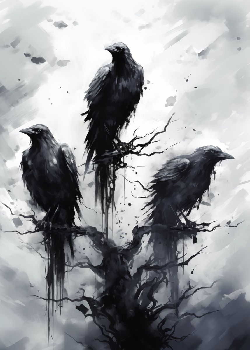 'Ravens Ink' Poster, picture, metal print, paint by Danan Putra | Displate