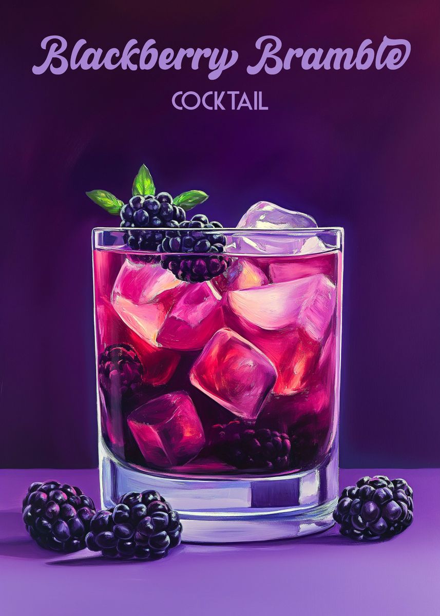 'Deep Purple Cocktail' Poster, picture, metal print, paint by Patrice ...