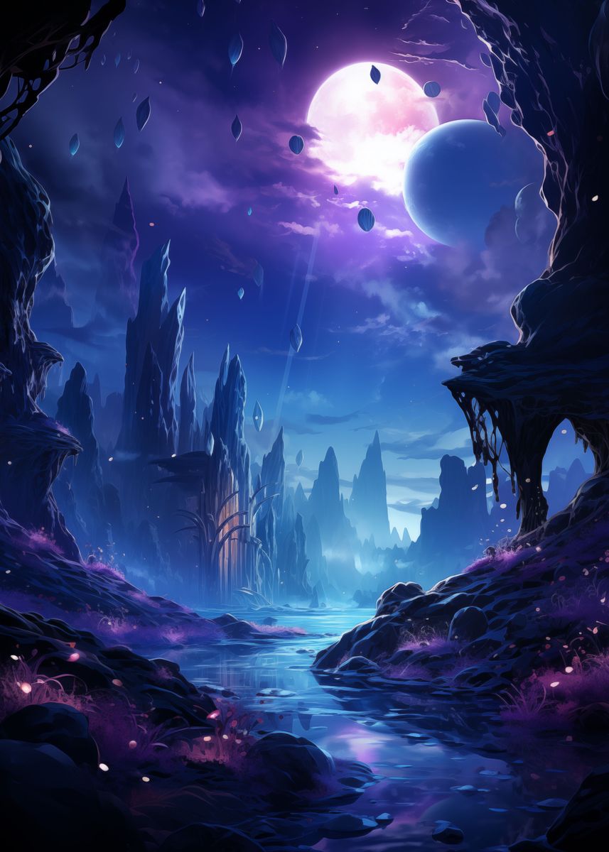 'Space Fantasy' Poster, picture, metal print, paint by Space Art | Displate