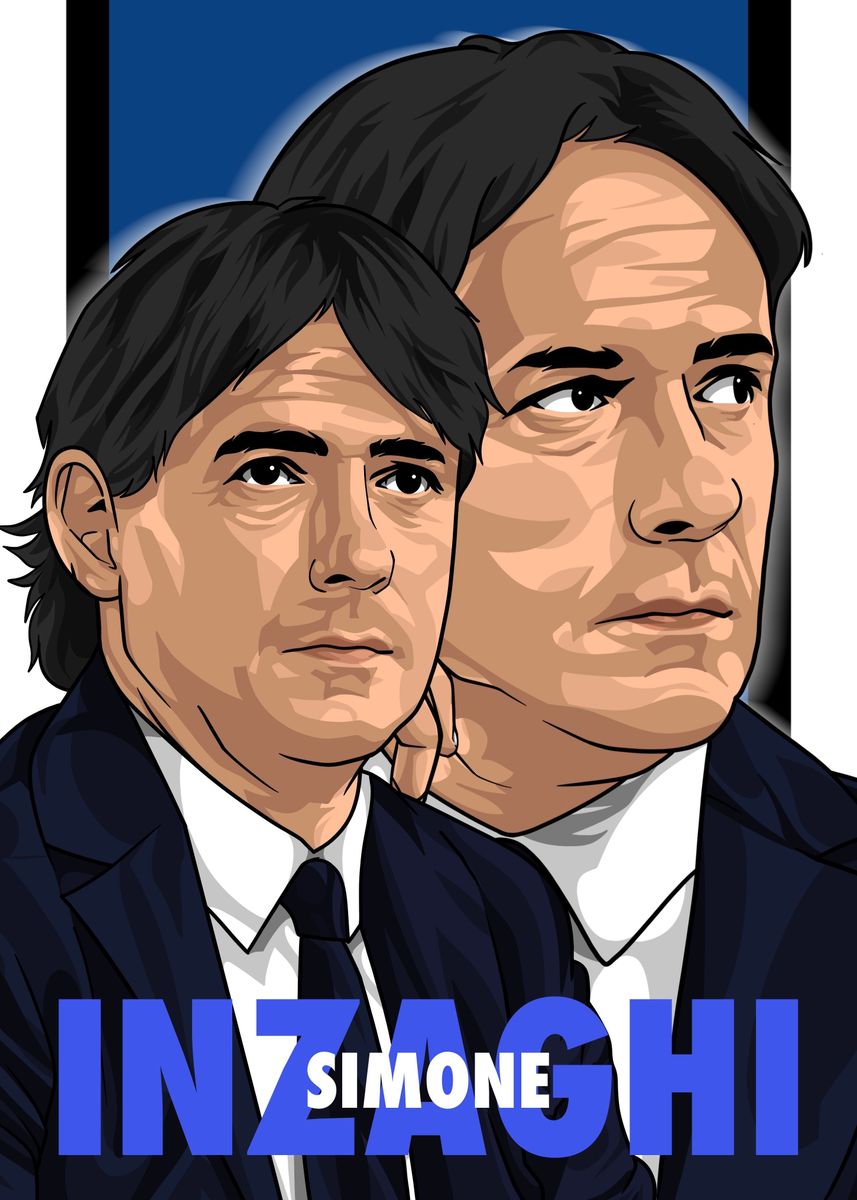 'Simone Inzaghi' Poster, picture, metal print, paint by Imad Wpap ...