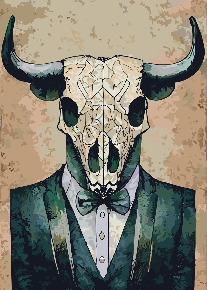 'Dr Bull' Poster, picture, metal print, paint by der Mumpitz | Displate
