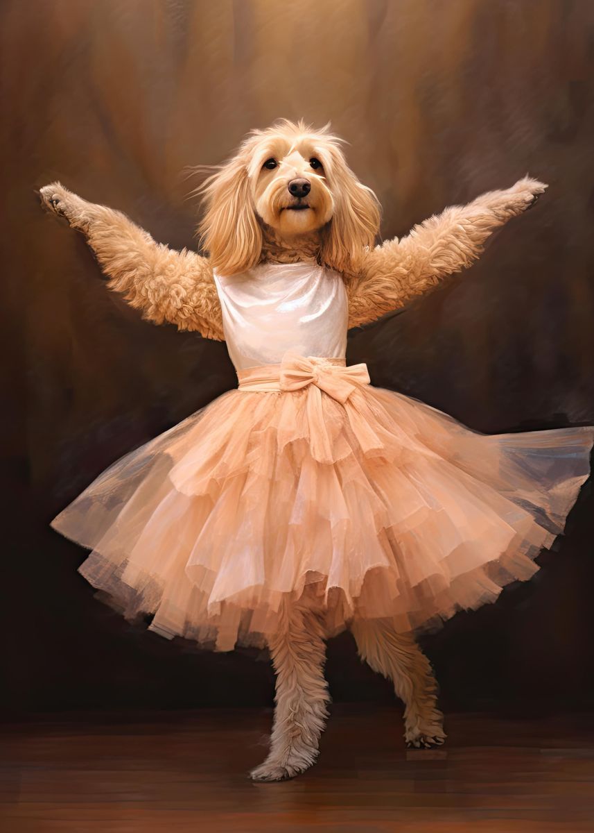 'Goldendoodle Ballerina' Poster, picture, metal print, paint by ...