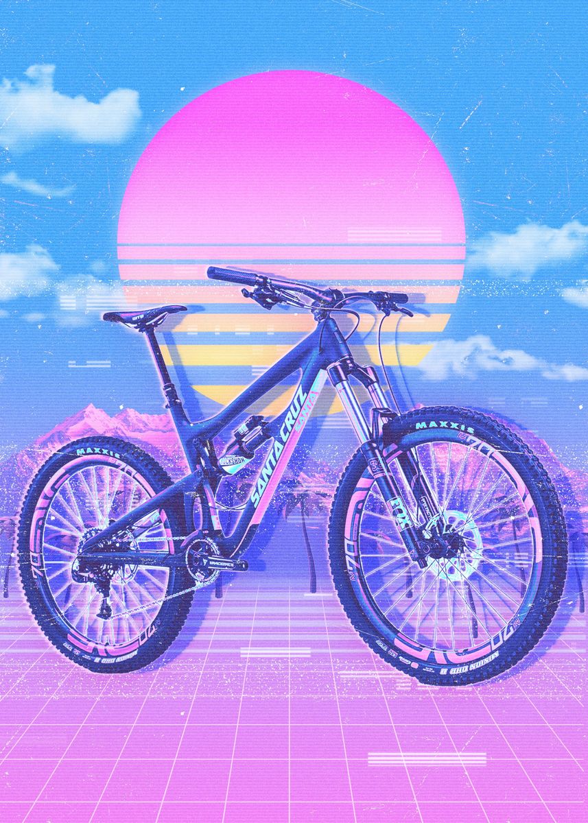 'Vaporwave Cycle' Poster, picture, metal print, paint by Fanth | Displate