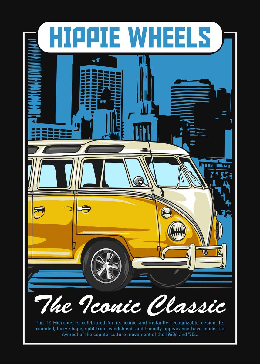 'Classic Mini Bus' Poster, picture, metal print, paint by Adam Project ...