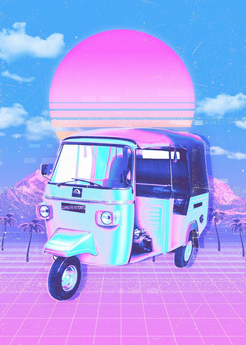 'Vapor Wave Rickshaw' Poster, picture, metal print, paint by Fanth ...