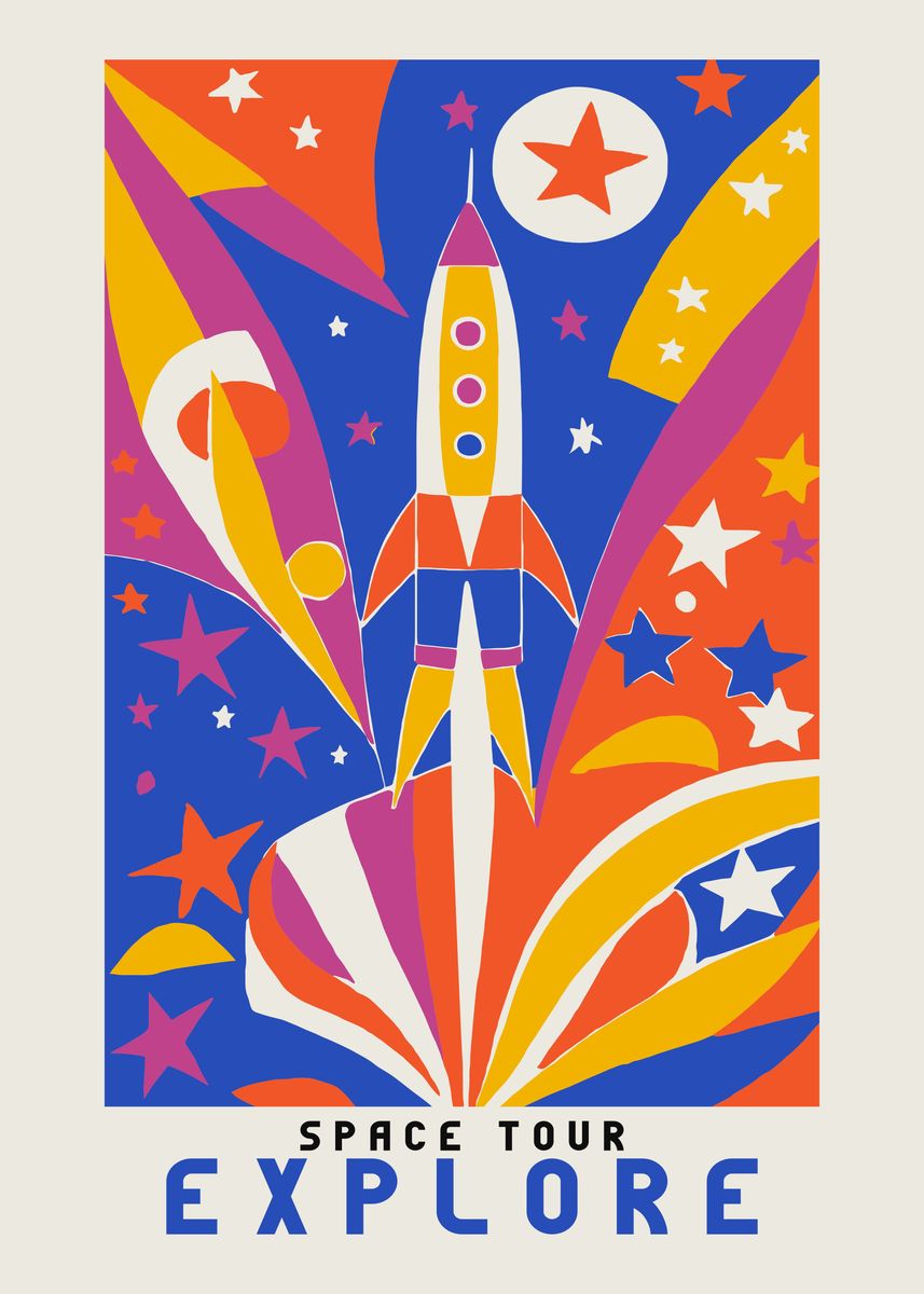 'Space Travel Poster' Poster, picture, metal print, paint by ...